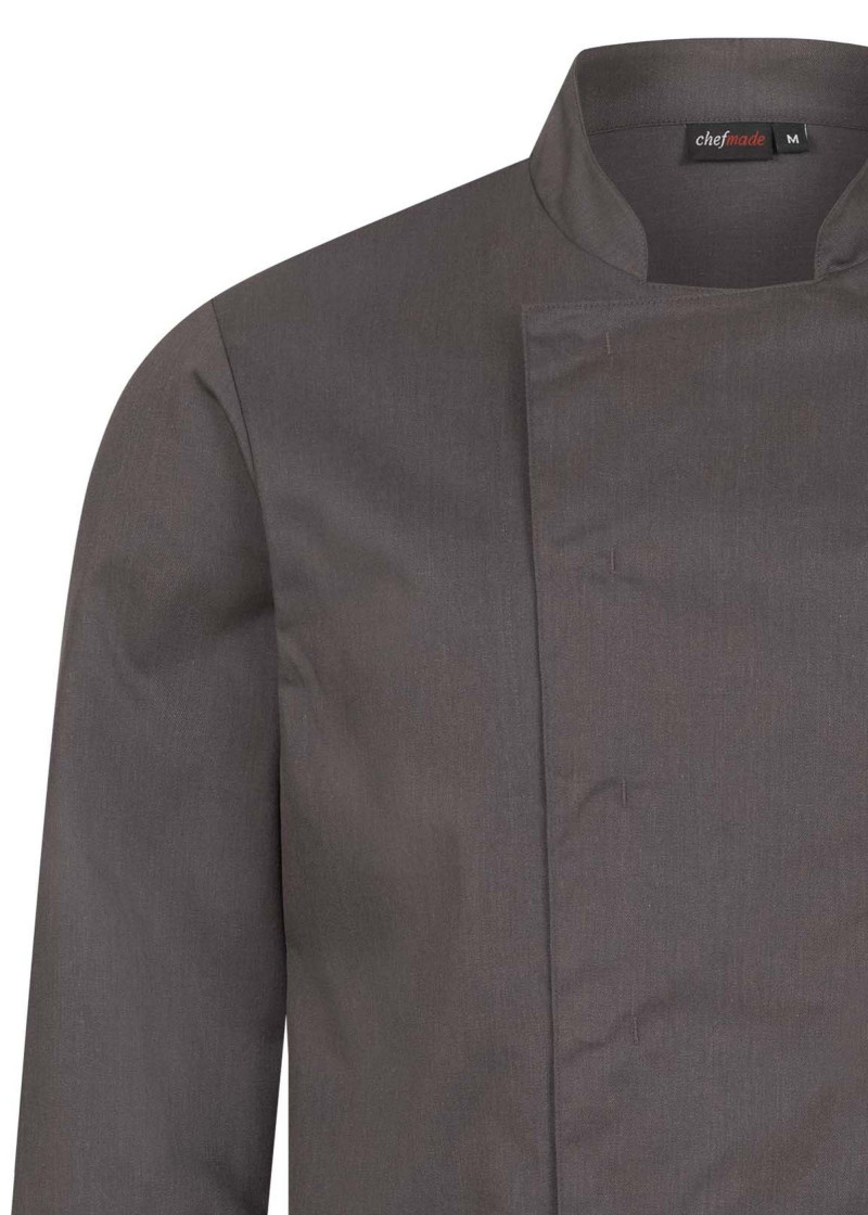 Chef Jacket pour hommes en denim anthracite avec boutons-pression ...