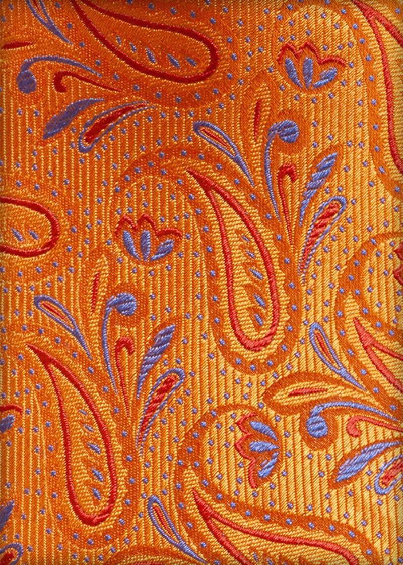 Cravate homme motif paisley orange | Cravate.net