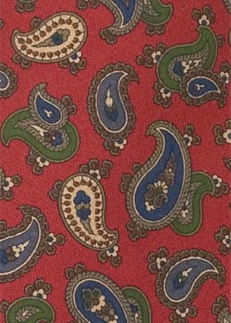 Cravate rouge imprimé motif cachemire