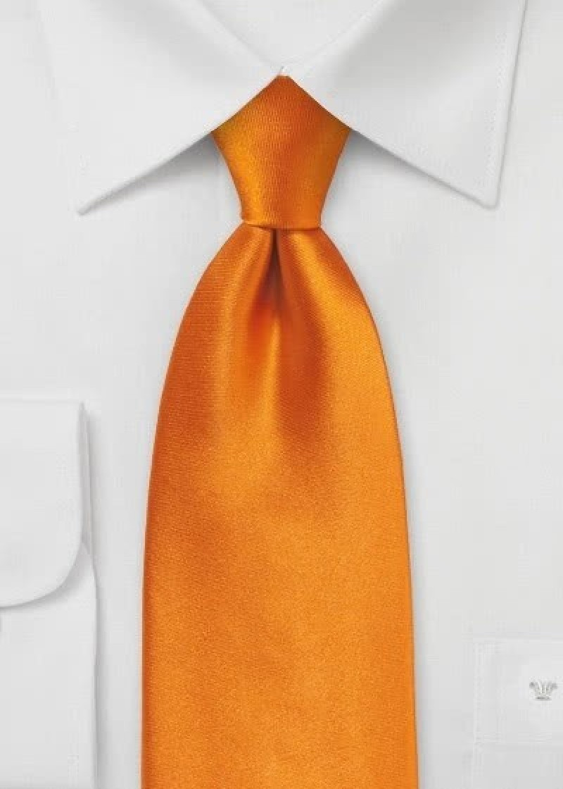 Cravate satin orange